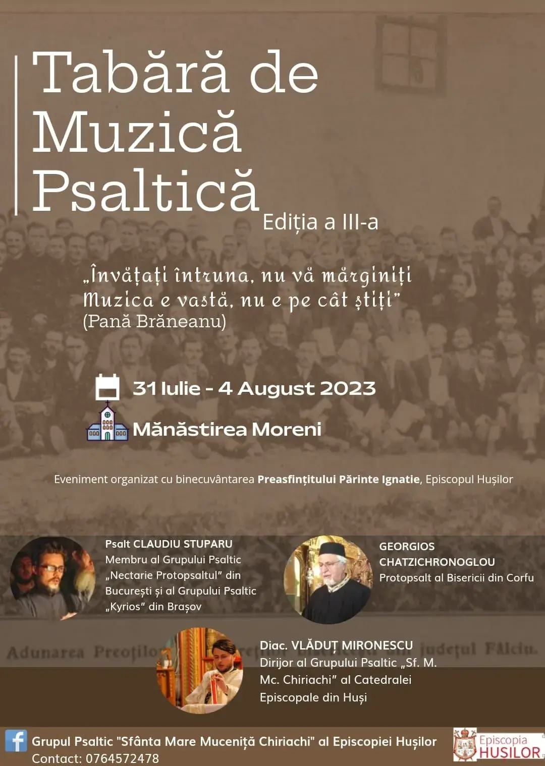 Tabără de muzică psaltică, ediția a III-a, în Episcopia Hușilor ...