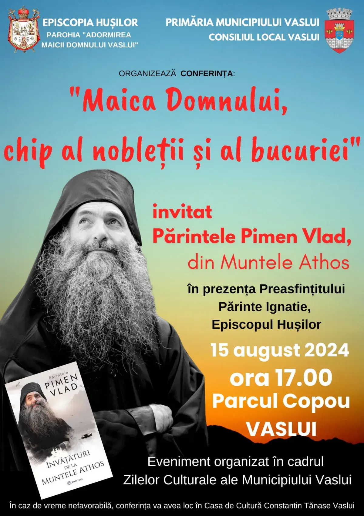 Părintele Pimen Vlad, din Muntele Athos, va susține, la Vaslui, pe 15 ...